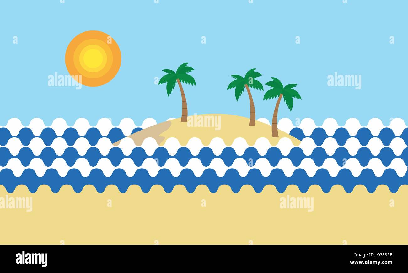 Green trees sand blue Stock Vector Images - Alamy