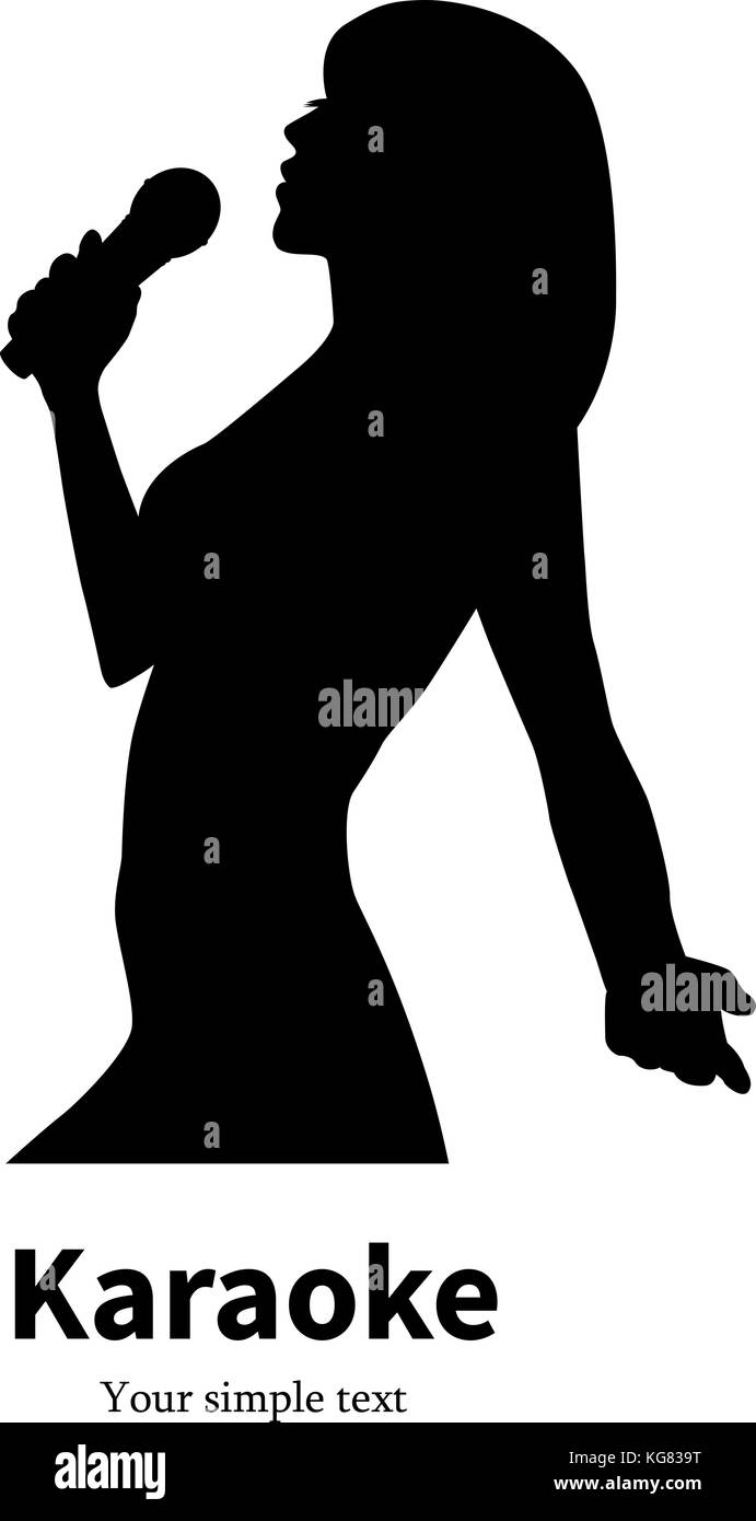 Girl side profile singing Stock Vector Images - Alamy