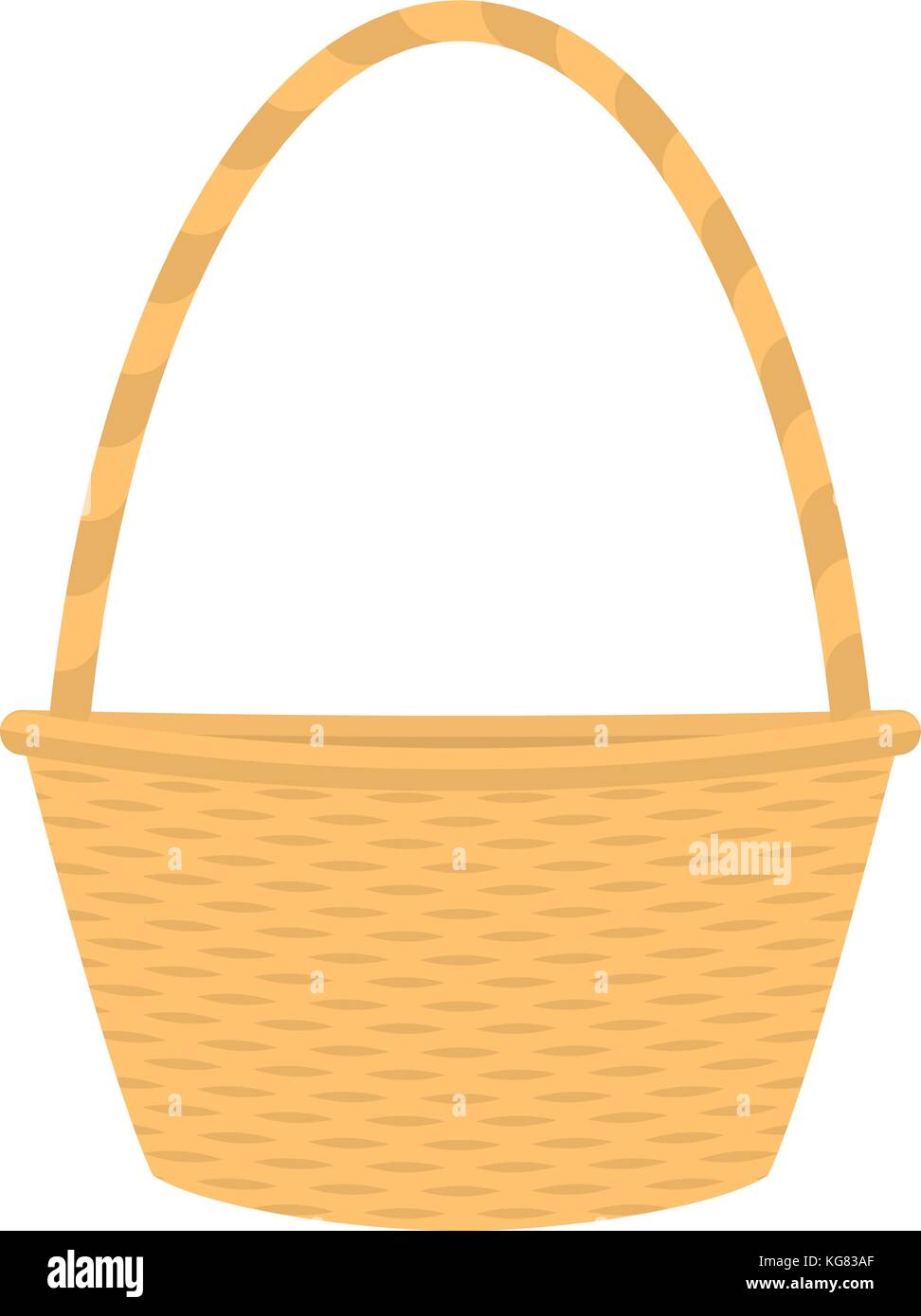 Vector flat cartoon empty straw wicker basket Stock Vector Image & Art ...
