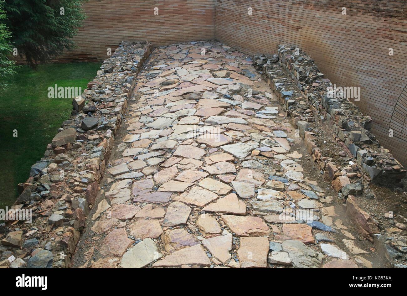 Paved Roman road Museo Nacional de Arte Romano, national museum of ...