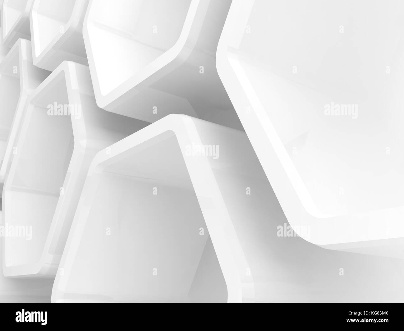 Abstract white honeycomb installation, 3d render illustration Stock ...