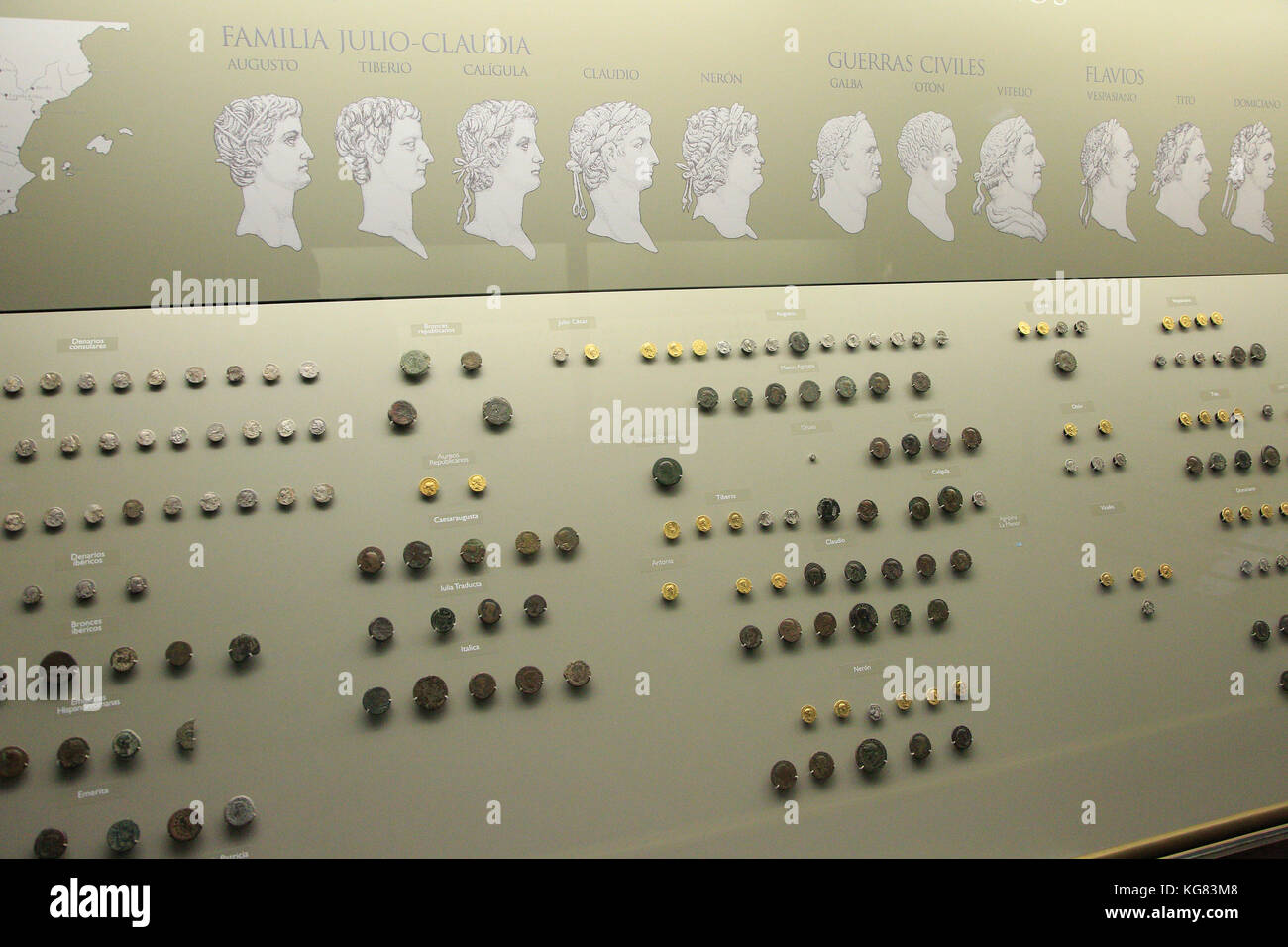 Coin display, Museo Nacional de Arte Romano, national museum of Roman ...