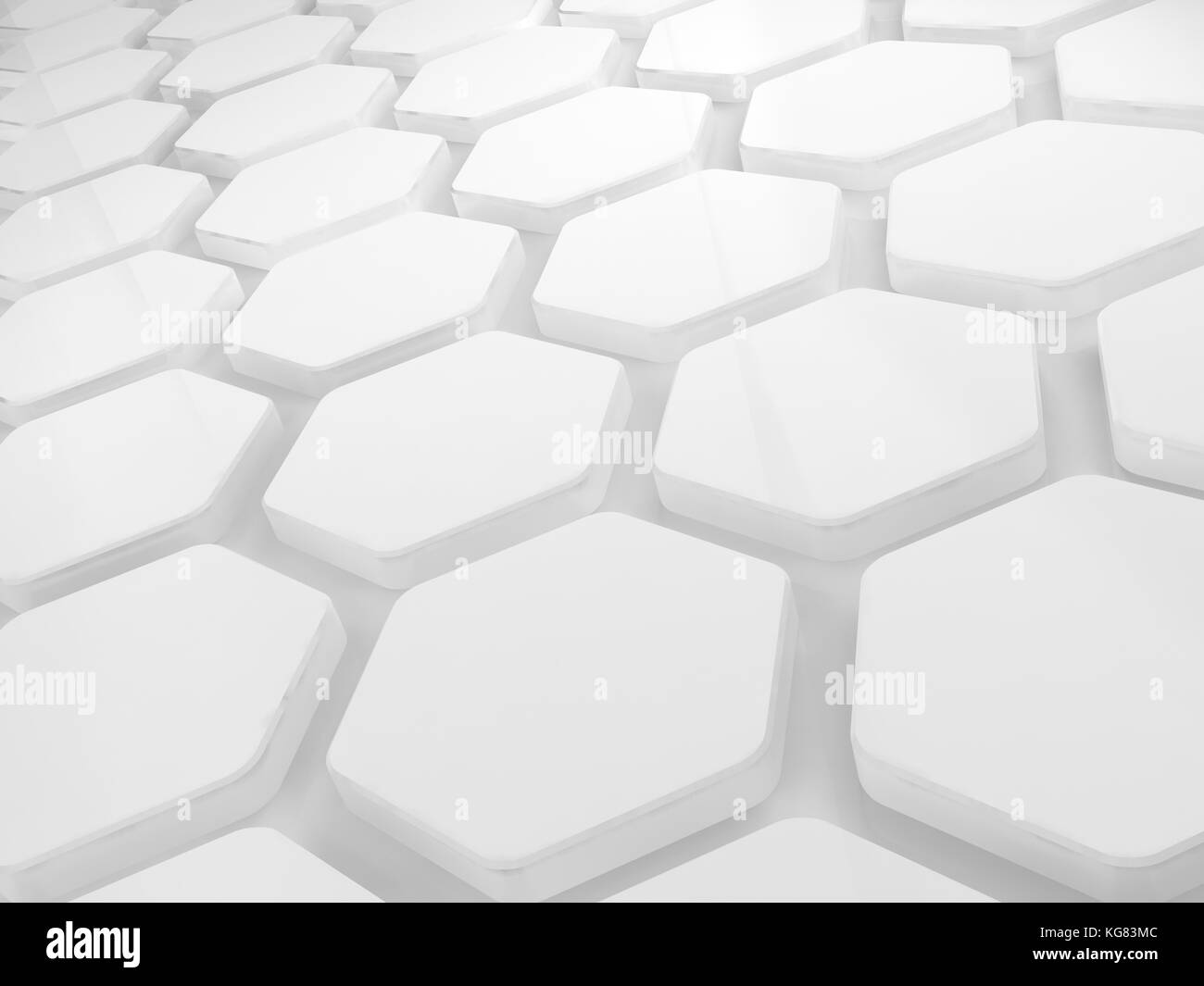 Abstract white honeycomb installation pattern, 3d illustration Stock ...