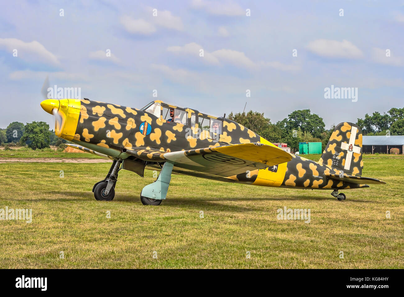 1947 Fiat G-46 trainer MM52801/G-BBII pictured taxying at Rougham in ...