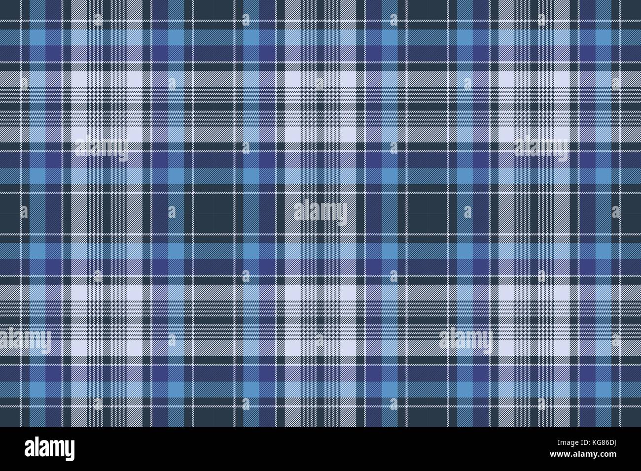 Blue check fabric texture diagonal seamless pattern. Vector ...