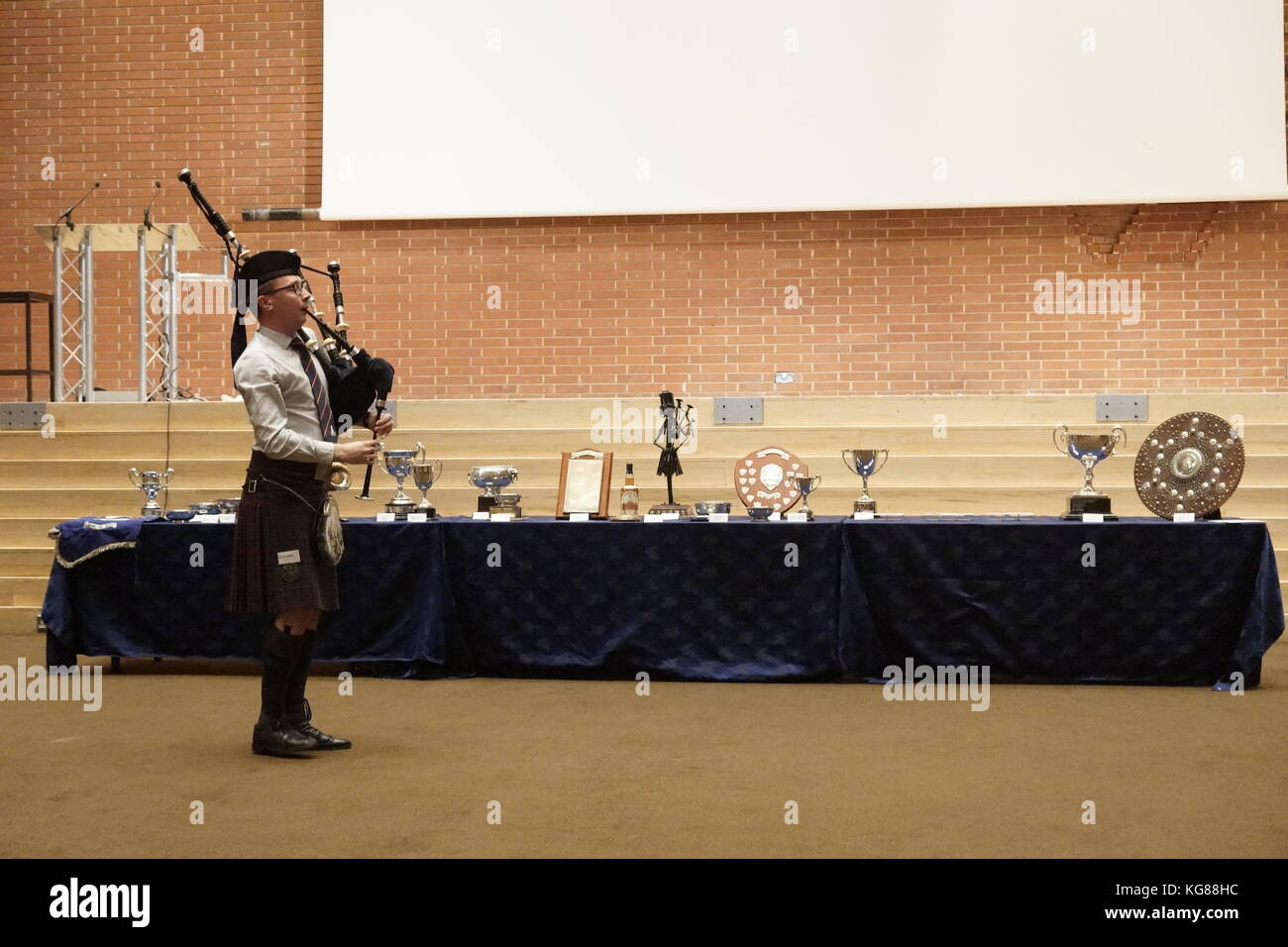 London, UK. 4th November, 2017. Bagpipe Competition at Kensington Town ...