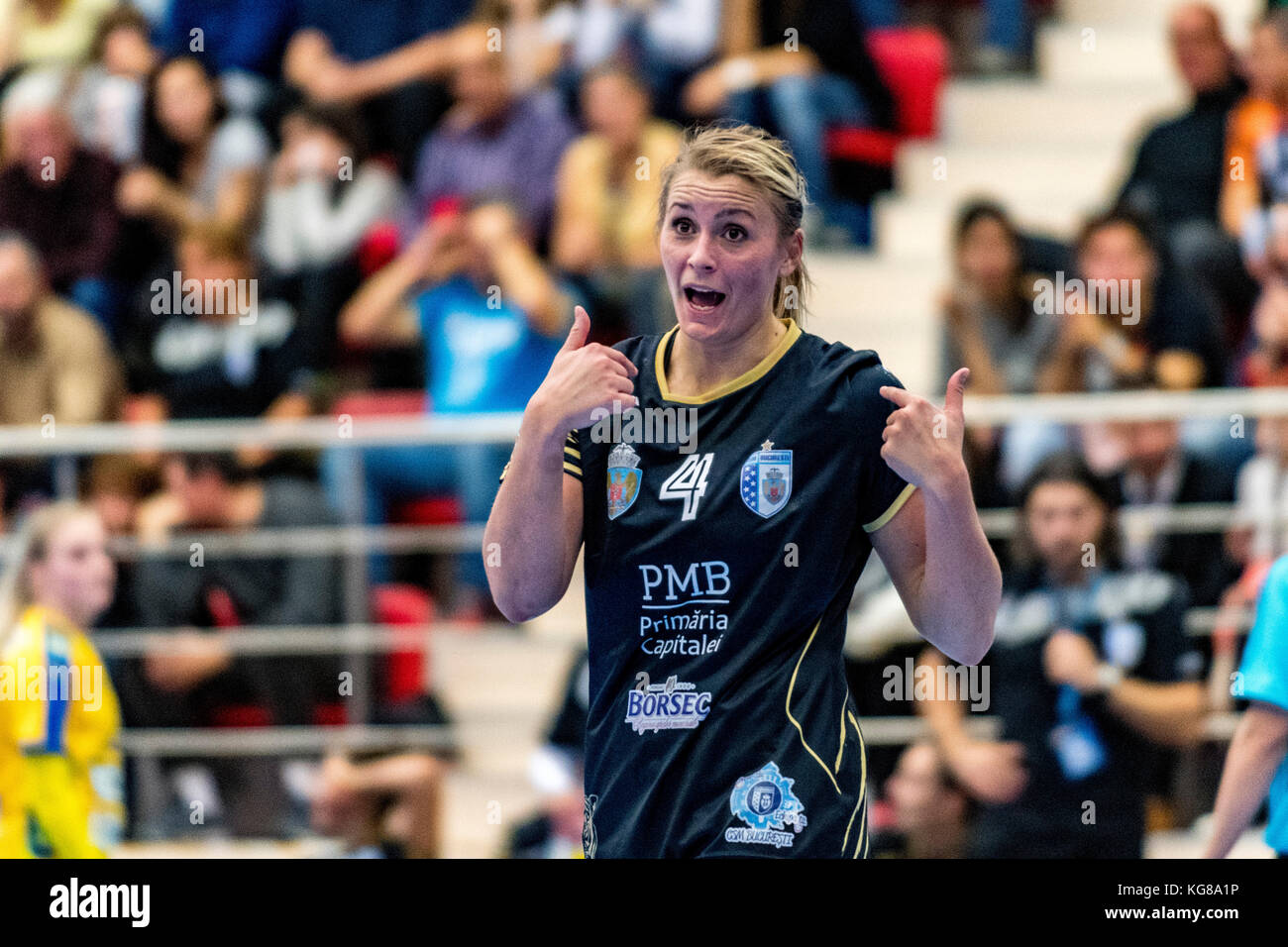 November 4, 2017: Isabelle Gulden #4 (CSM Bucharest) during the EHF ...