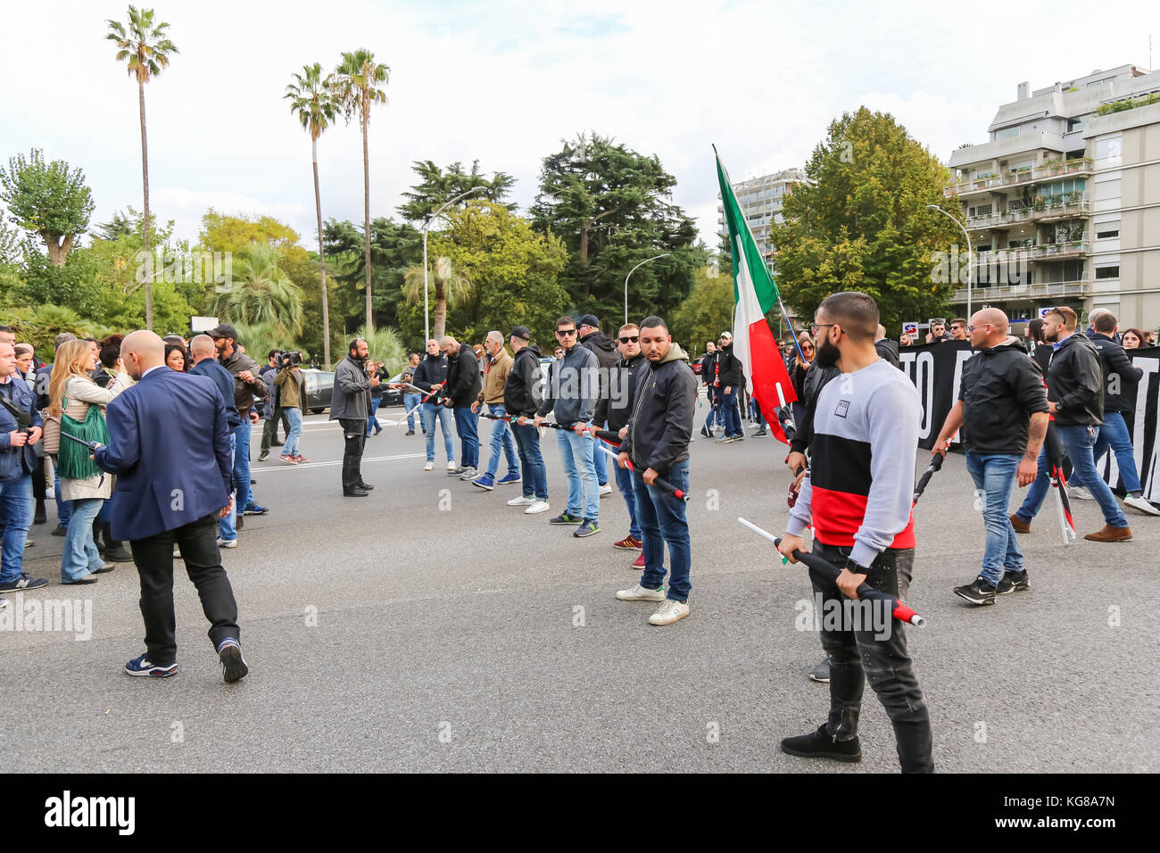 Rome, Italy 4 November 2017. Demonstration of the political movement ...