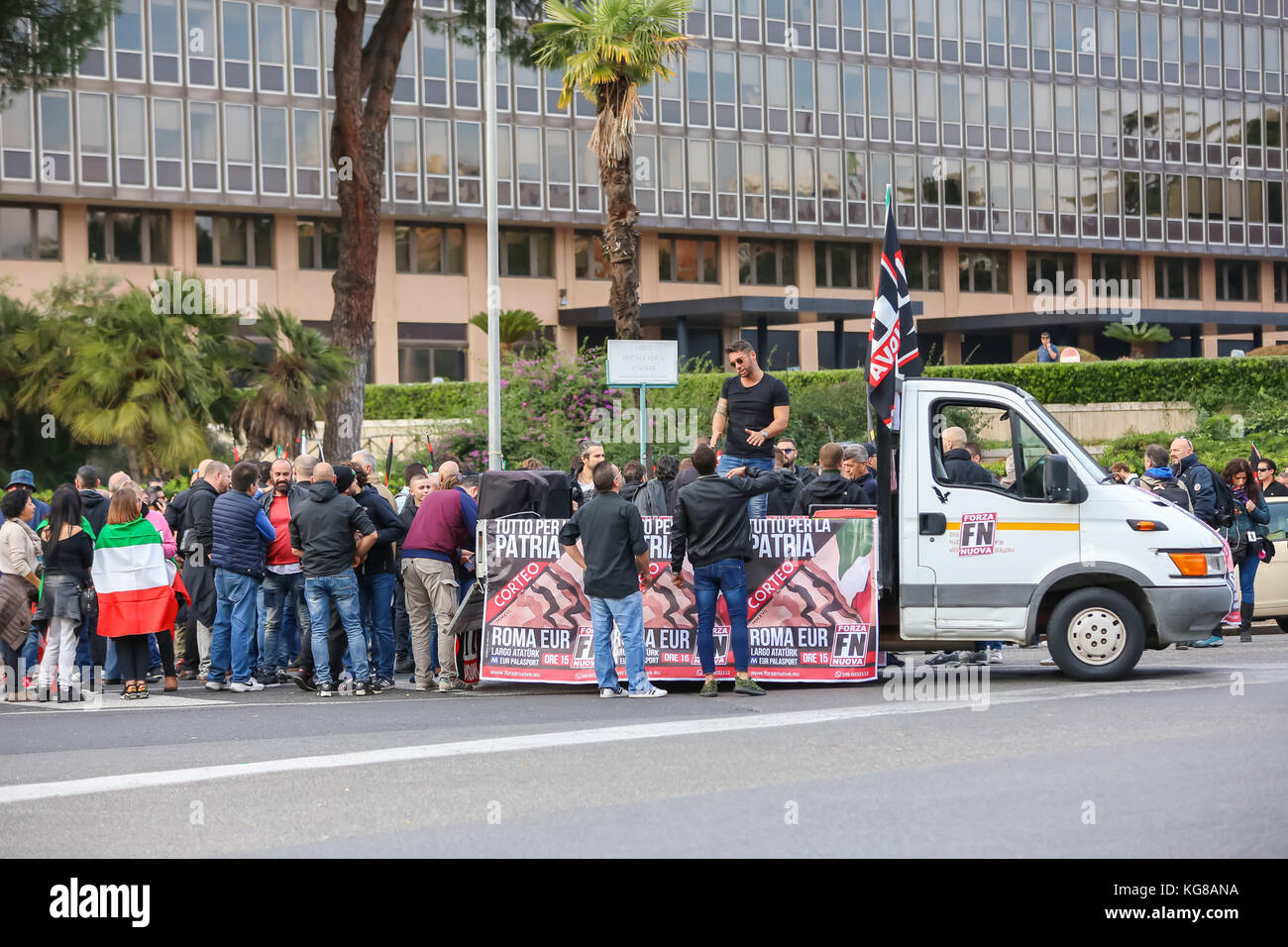 Rome, Italy 4 November 2017. Demonstration of the political movement ...