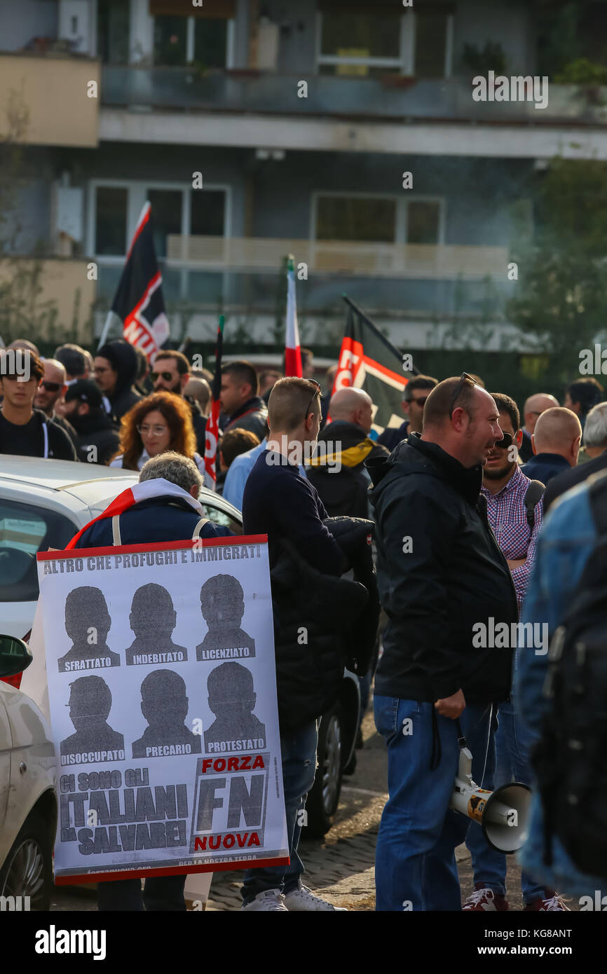 Rome, Italy 4 November 2017. Demonstration of the political movement ...