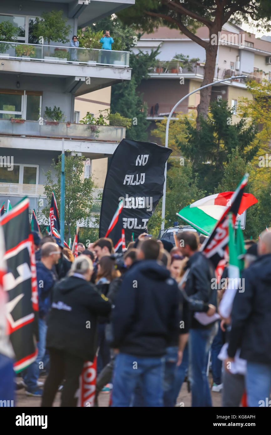 Rome, Italy 4 November 2017. Demonstration of the political movement ...