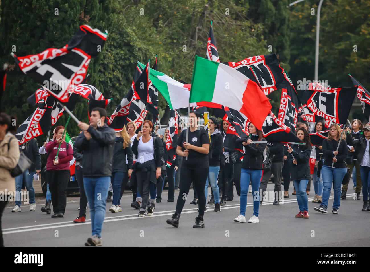 Rome, Italy 4 November 2017. Demonstration of the political movement ...