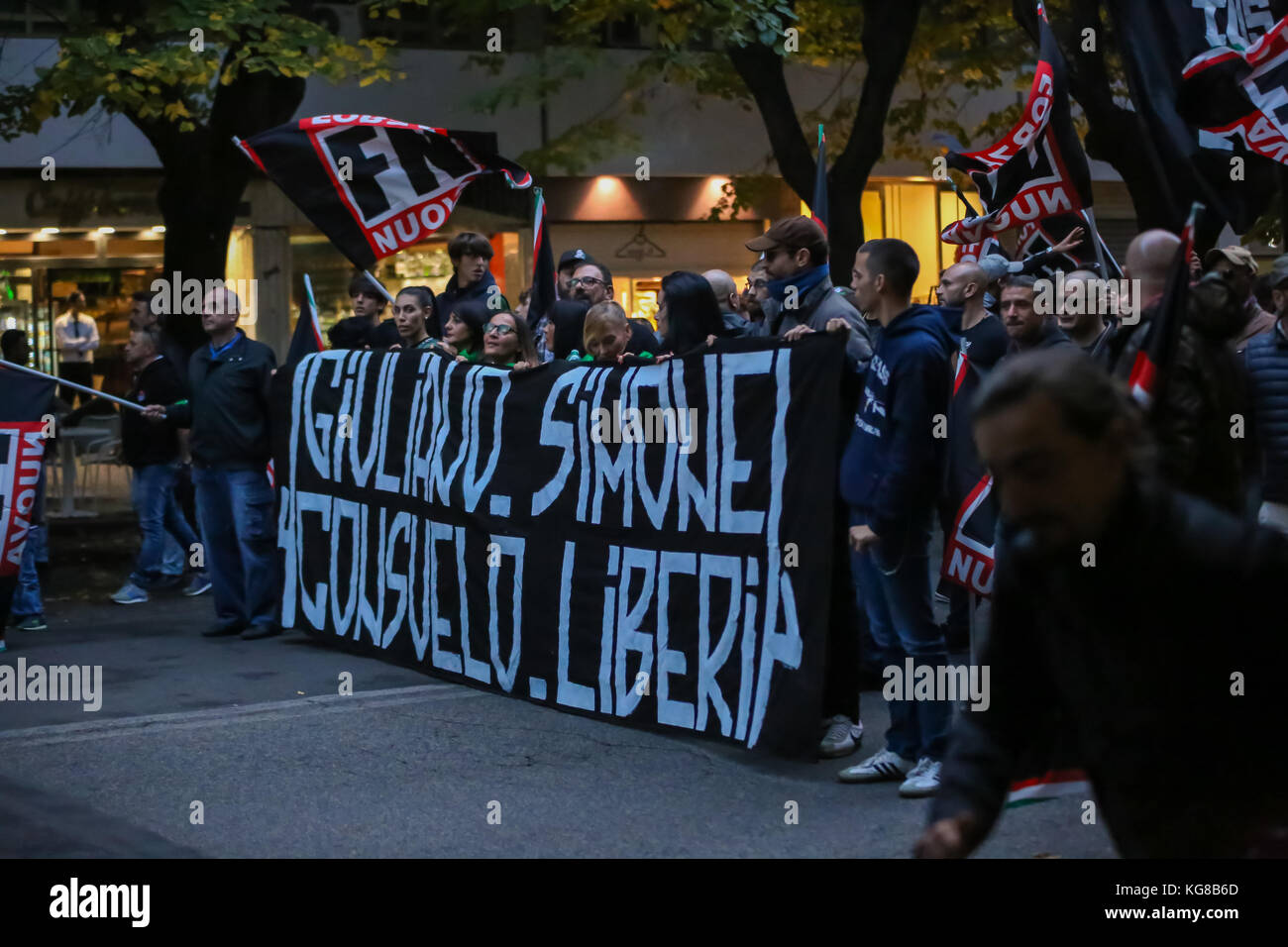 Rome, Italy 4 November 2017. Demonstration of the political movement ...