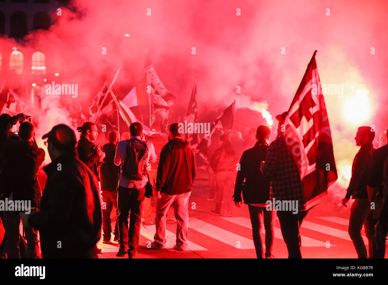 Rome, Italy 4 November 2017. Demonstration of the political movement ...