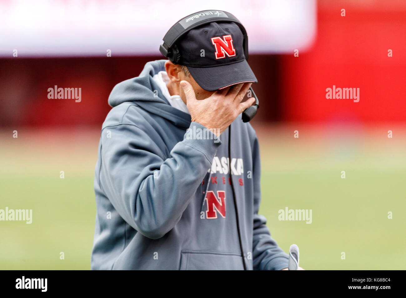 Lincoln, NE. U.S. 04th Nov, 2017. Nebraska Cornhuskers head coach Mike ...