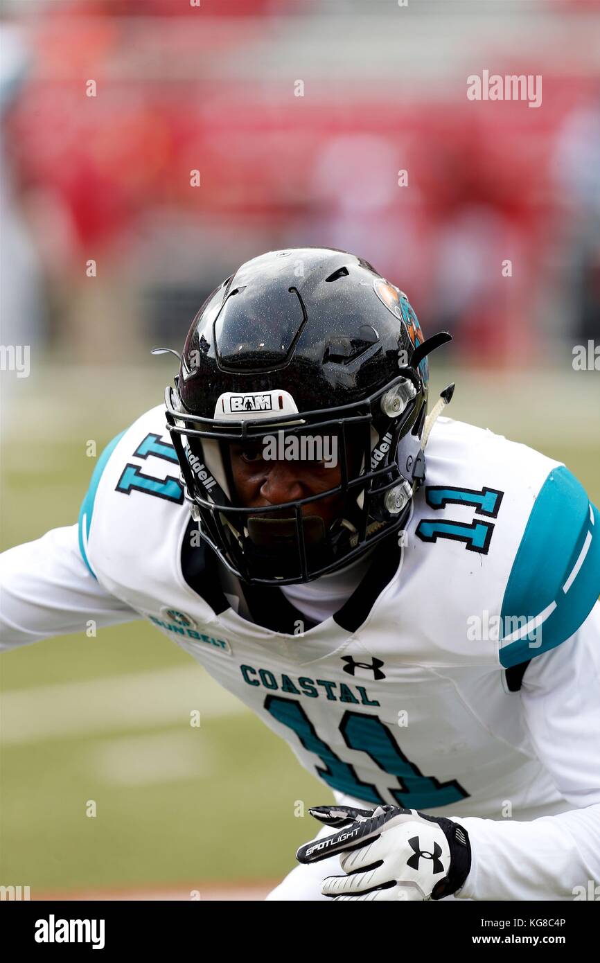 Nov 4, 2017: Chanticleers safety Nicholas Clark #11 comes up in support ...