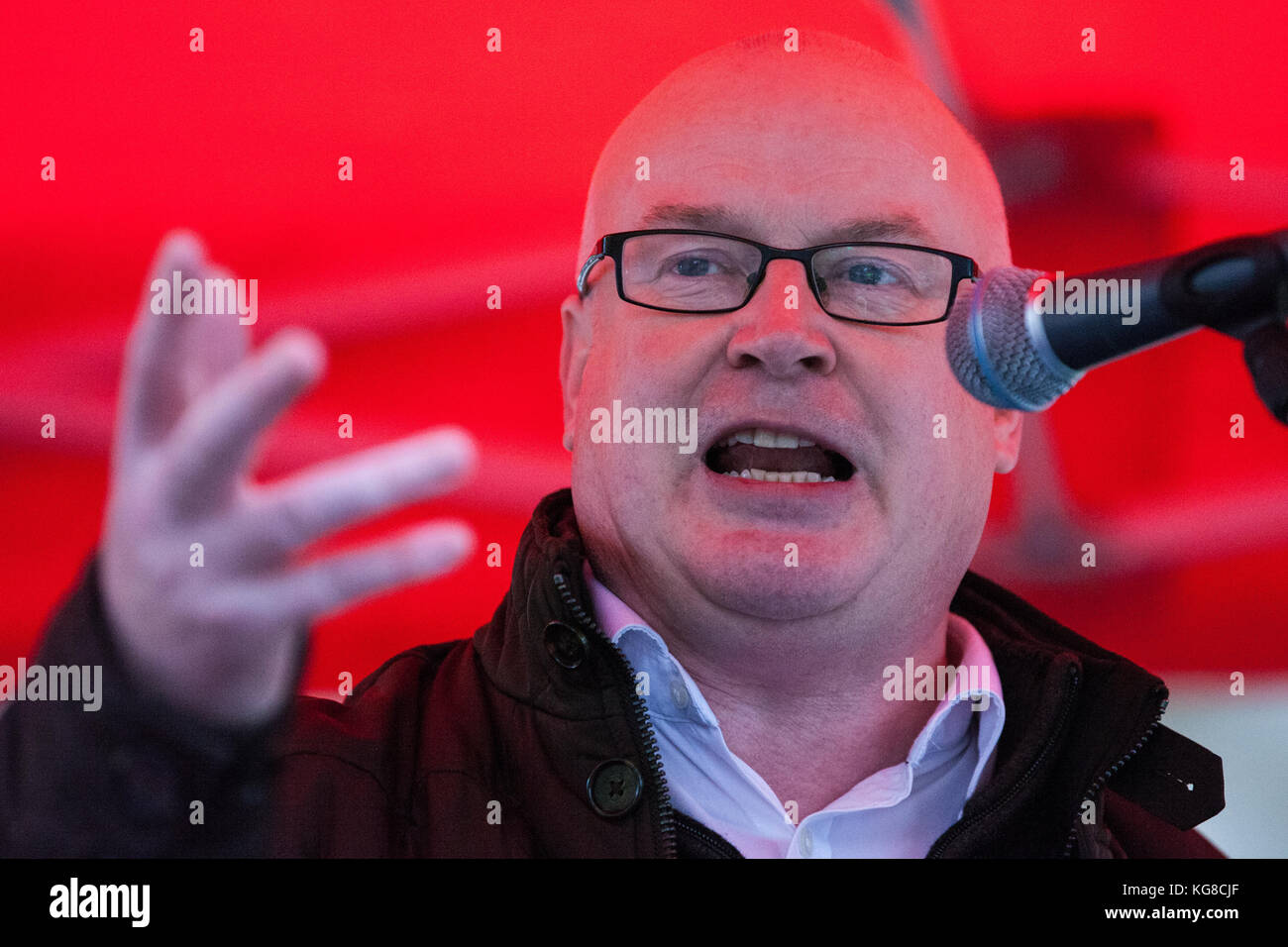 London, UK. 4th November, 2017. Senator Paul Gavan of Sinn Fein ...