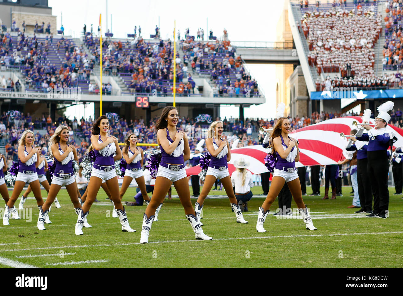 Fort Worth, Texas, USA. 4th Nov, 2017. Members of TCU's Showgirls stand ...