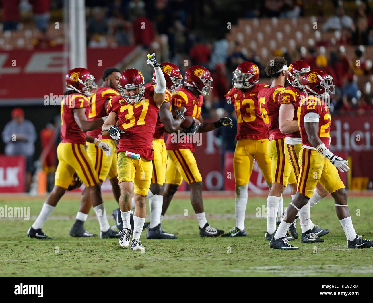 November 04, 2017 USC Trojans safety Matt Lopes #37 celebrates after ...