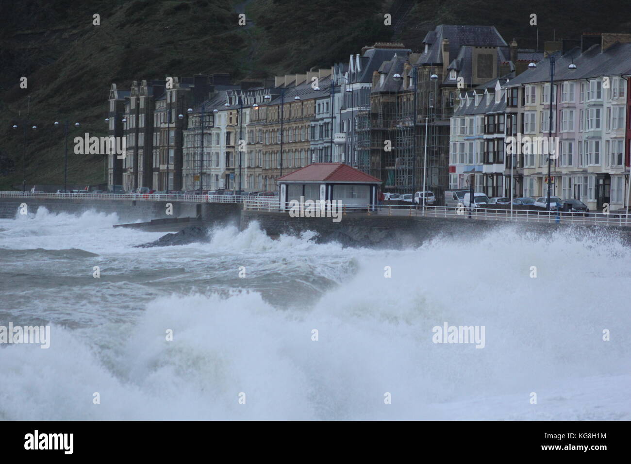 Aberystwyth Wales UK weather 5th Nov 2017 Strong icy winds bring in ...