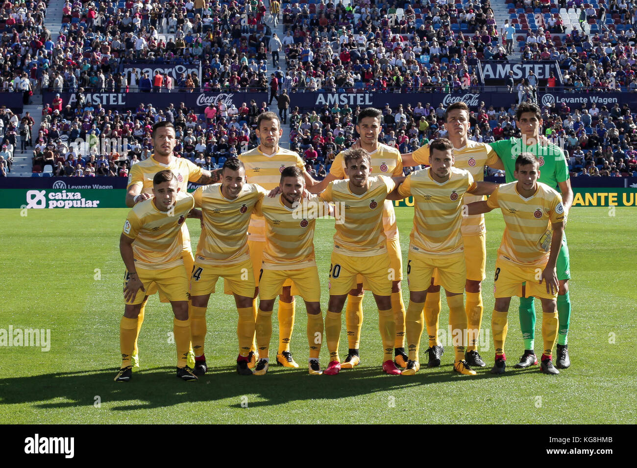 Valencia, Spain. 05th Nov, 2017. Girona cf lines up before spanish La ...