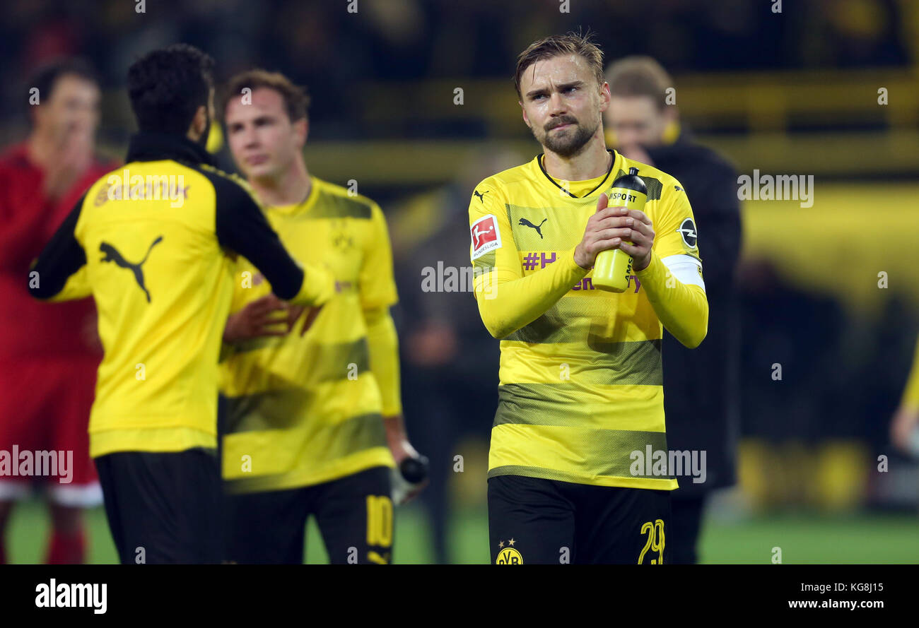Dortmund, Germany. 04th Nov, 2017. Dortmund's Marcel Schmelzer stands ...