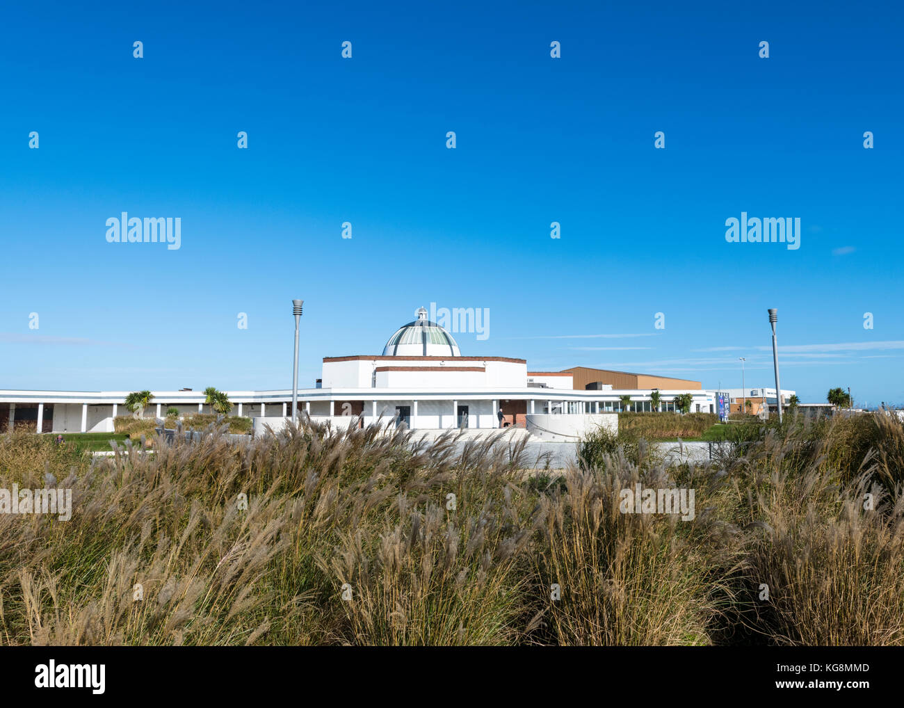 View towards the marine hall and gardens in fleetwood hi-res stock ...