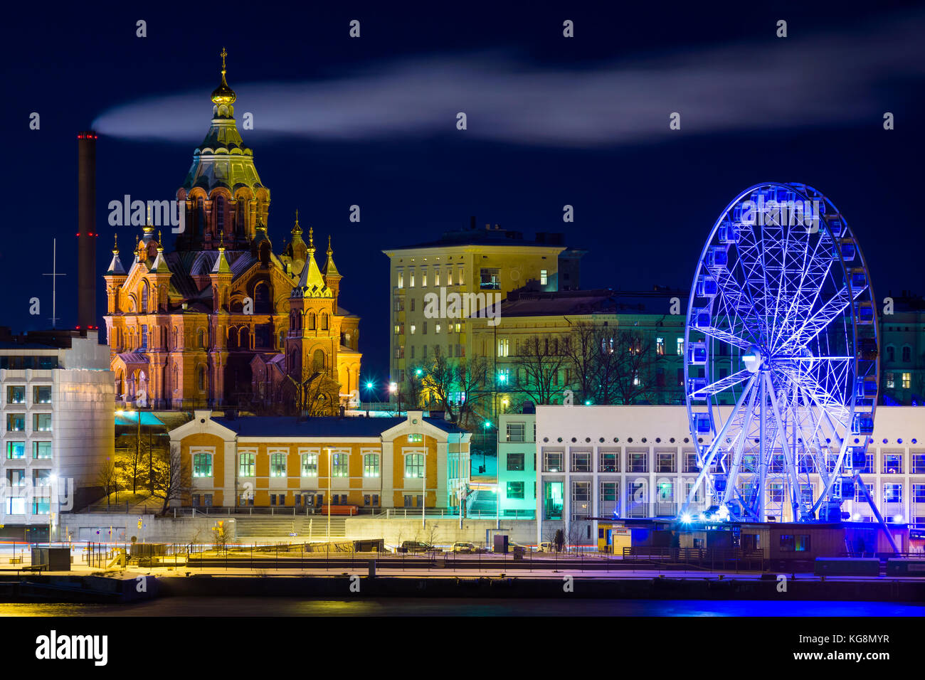 Night Helsinki landscape Stock Photo - Alamy