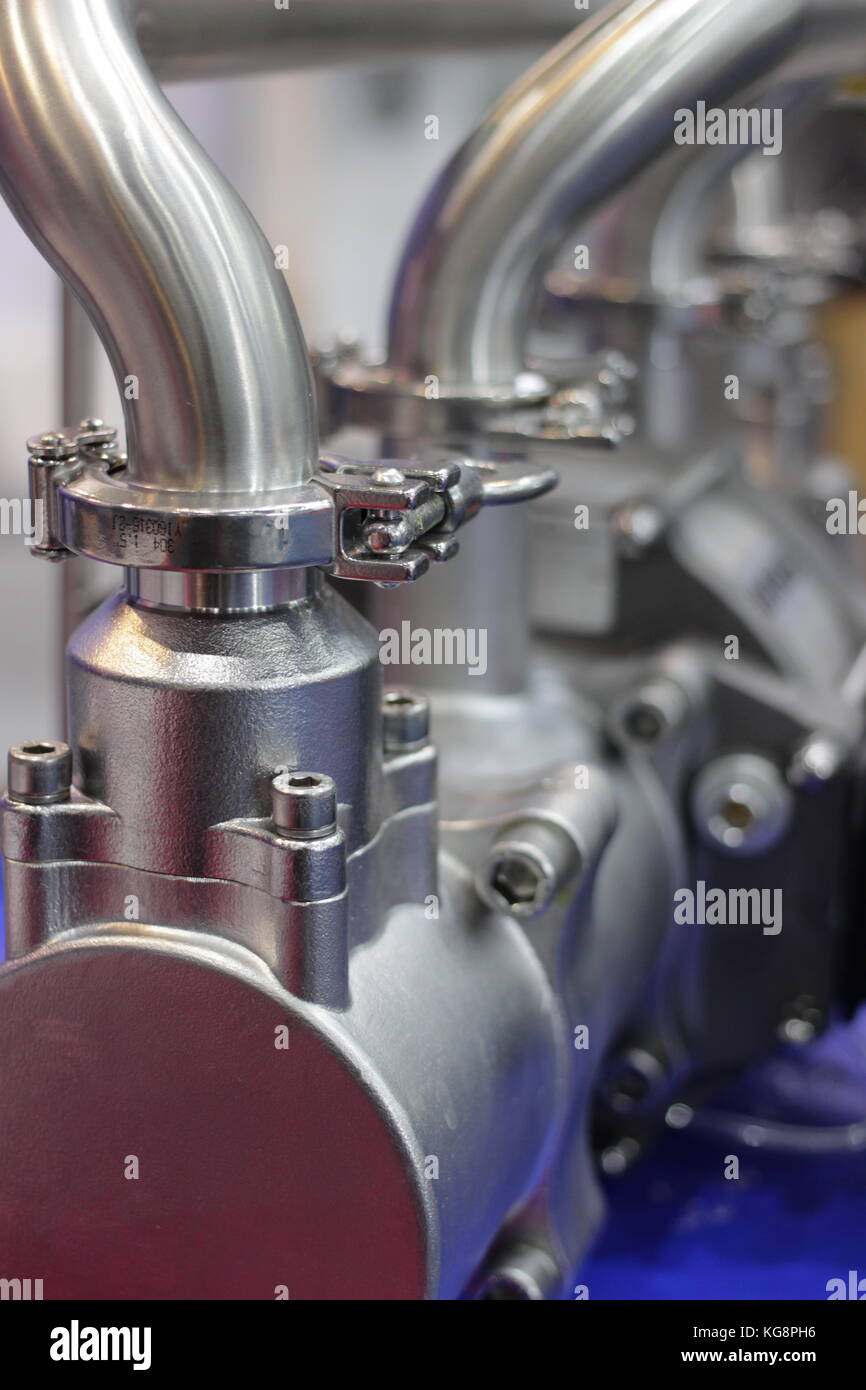 Close up pipe part of an machine Stock Photo - Alamy