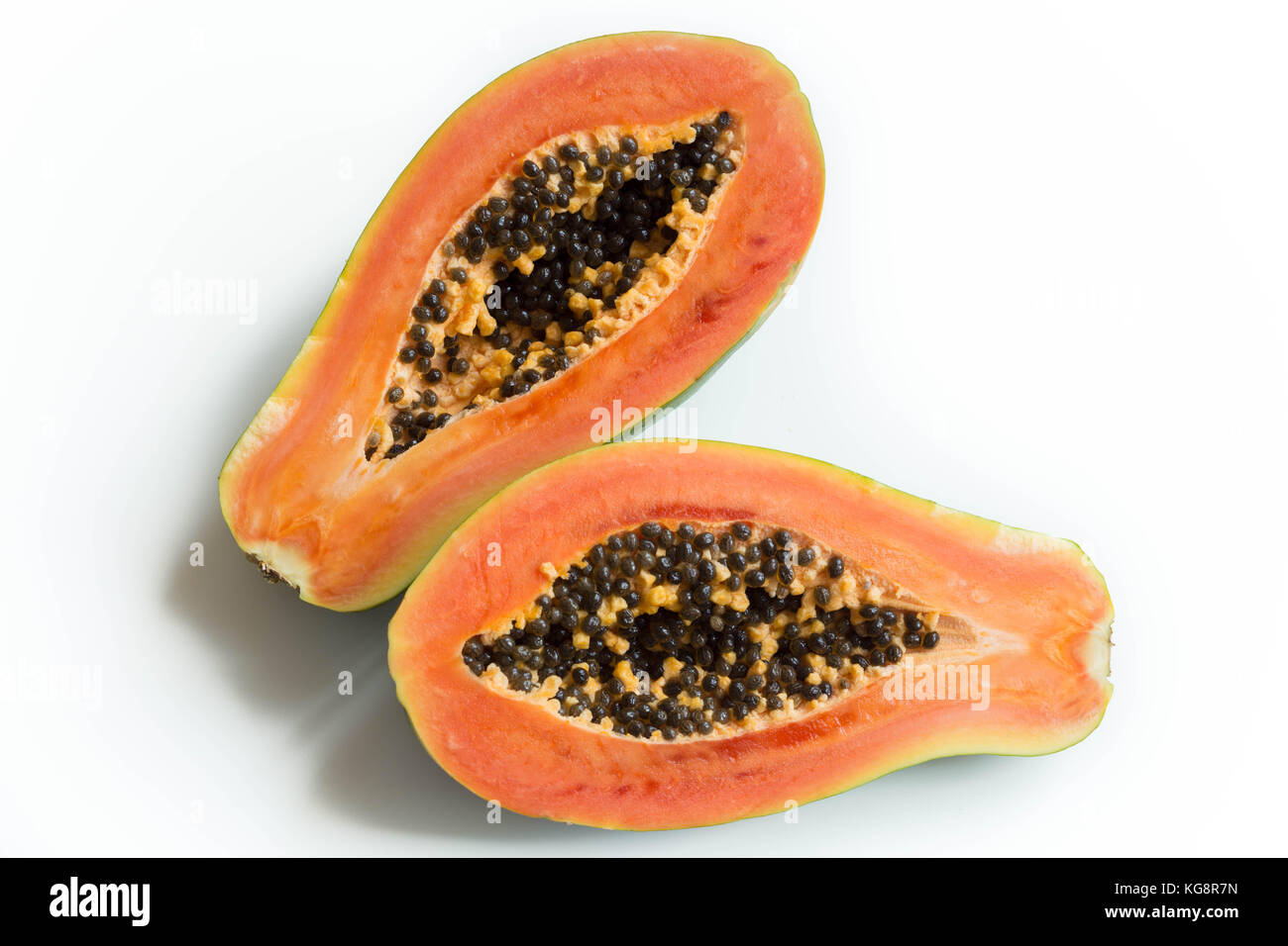 fresh papaya on the white background Stock Photo - Alamy