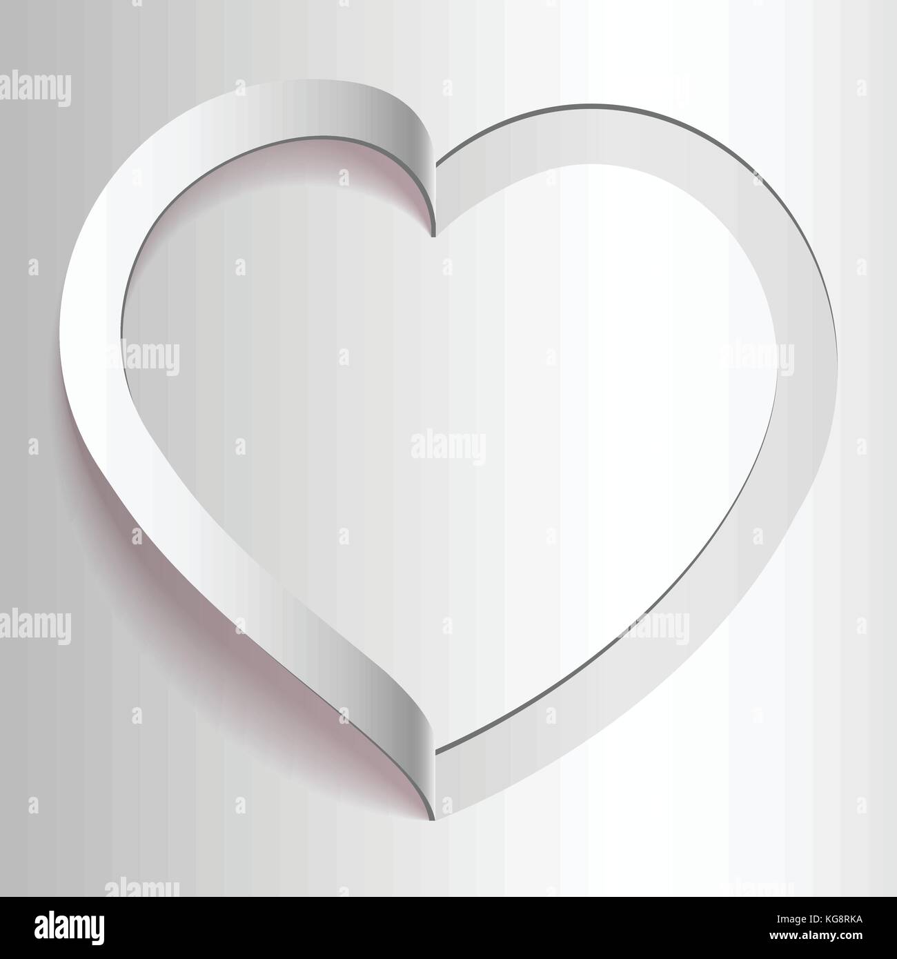 Realistic Heart cut out of paper. Valentine's day or Wedding vector ...