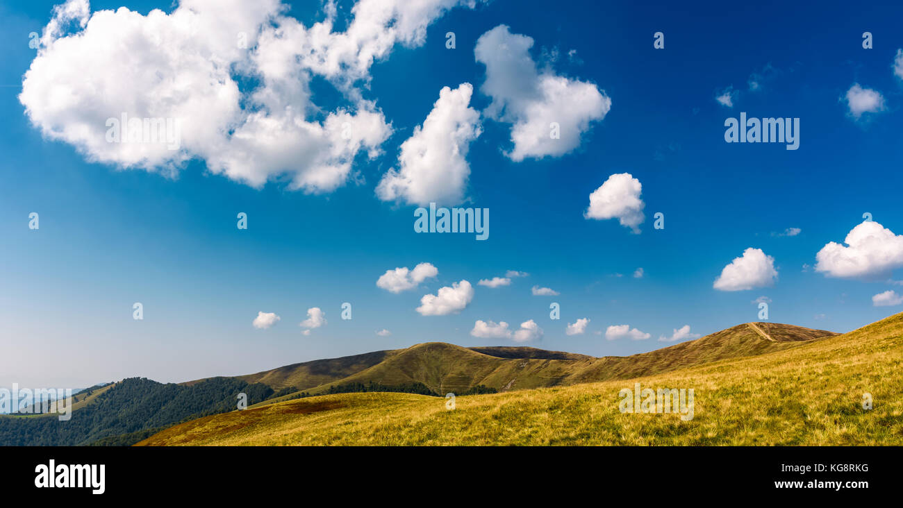 beautiful cloud formations on a deep blue sky. lovely panoramic ...