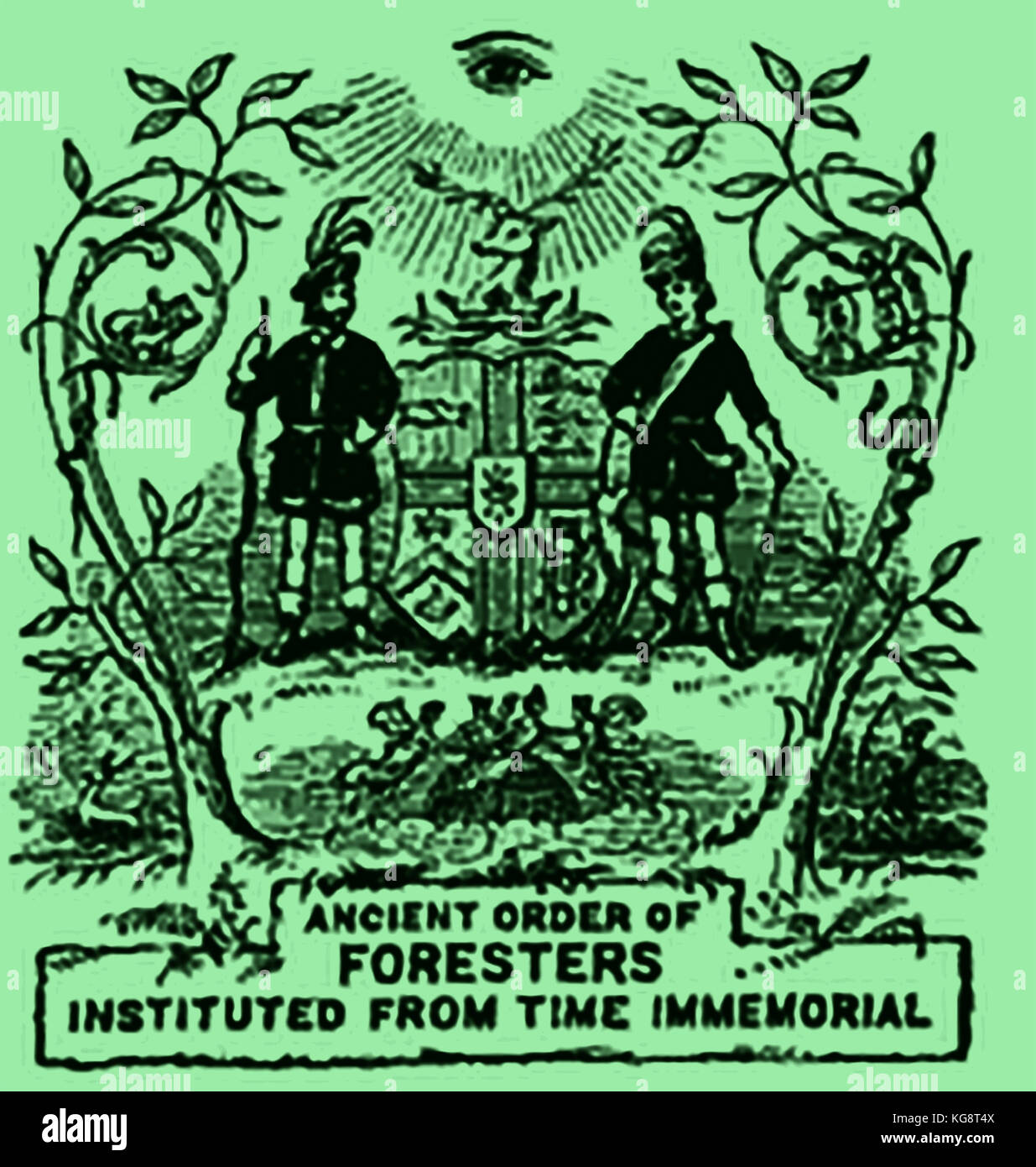 symbolic emblem of the Ancient Order of Foresters 'Instituted from time ...