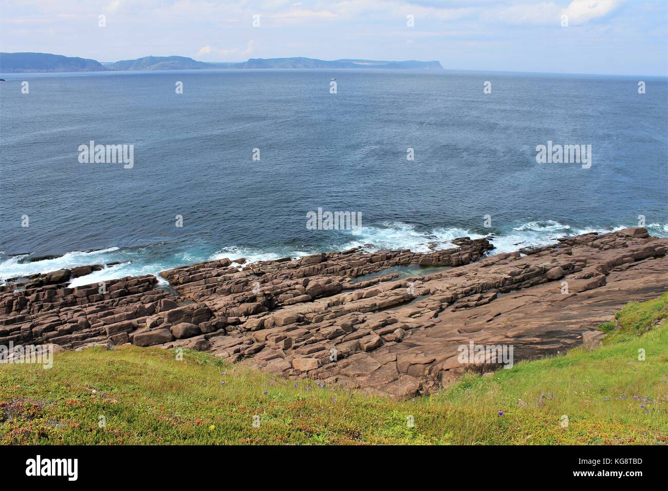 Panoramic view of the Atlantic Ocean and Newfoundland Coastline ...