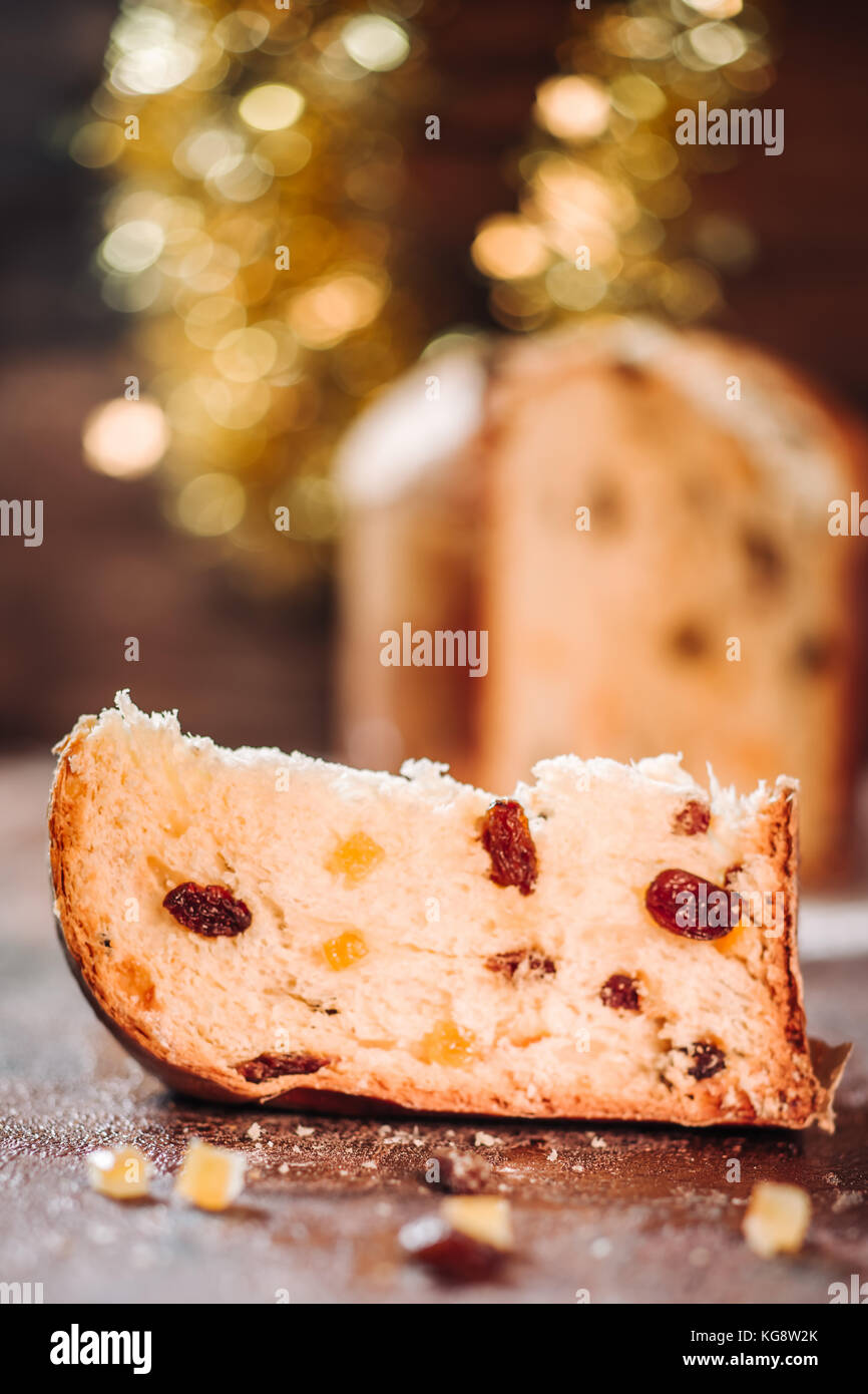 Traditional italian Panettone cake to celebrate Christmas holidays ...