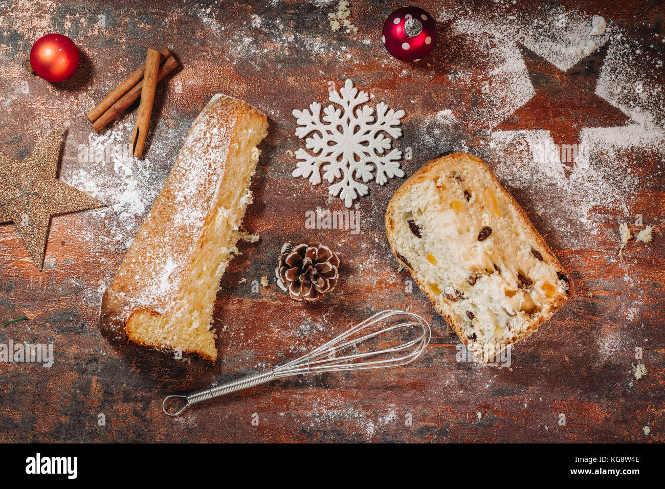 Traditional italian Panettone cake to celebrate Christmas holidays ...