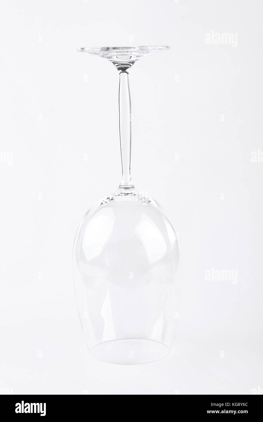 Large glass for wine upside Stock Photo - Alamy