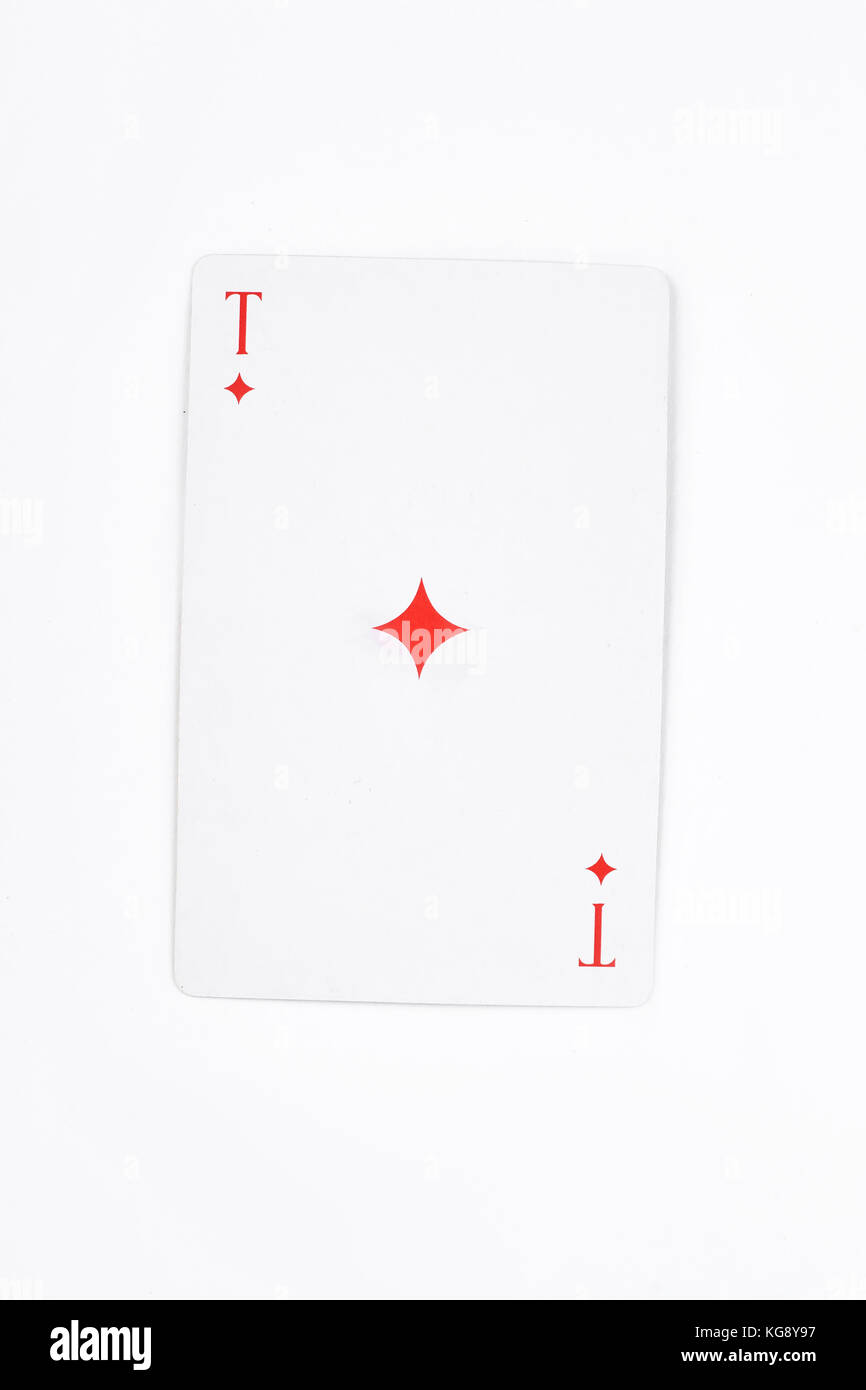 Ace of diamonds, white background Stock Photo - Alamy