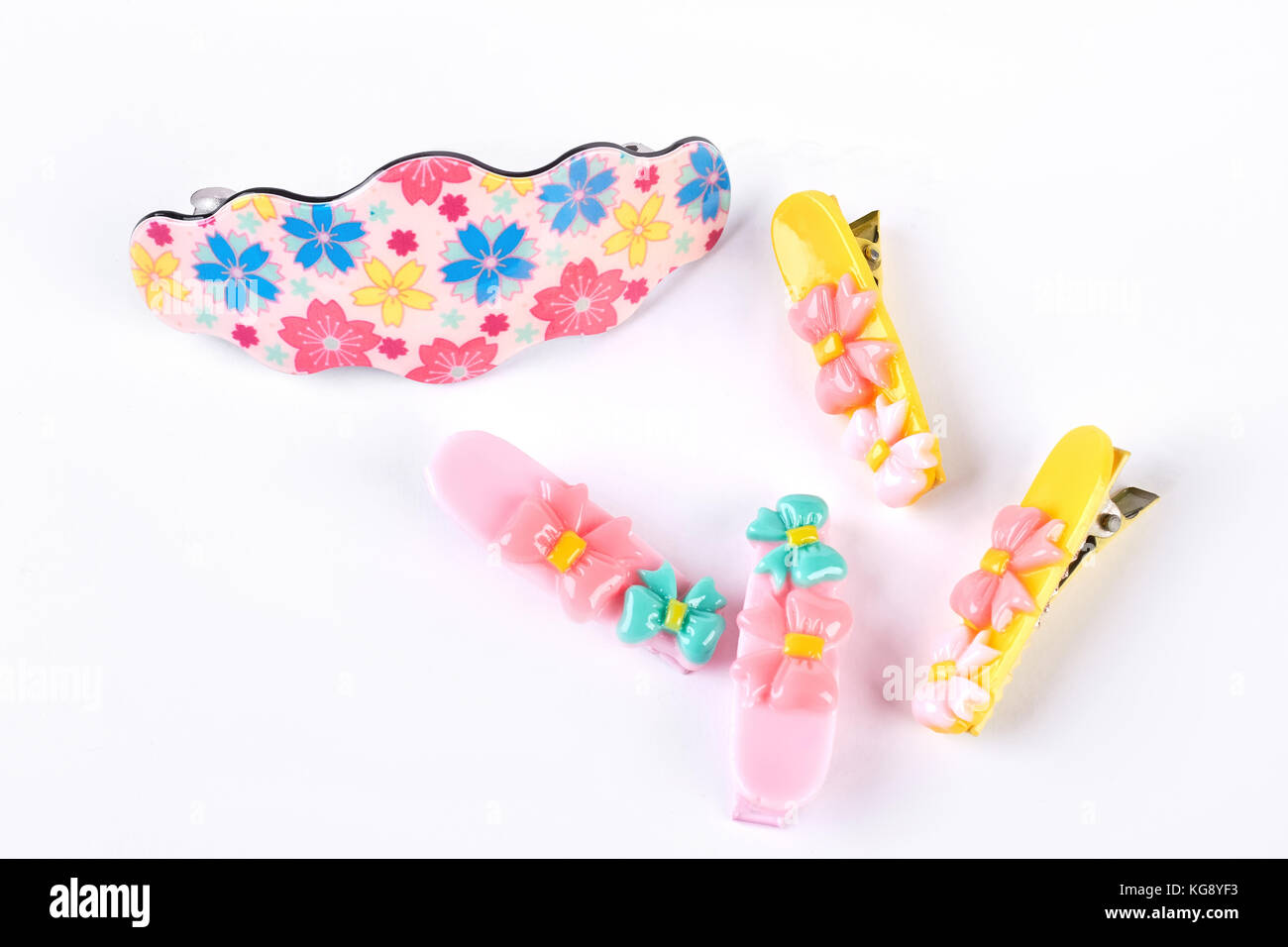 Woman with hair clips Cut Out Stock Images & Pictures - Alamy