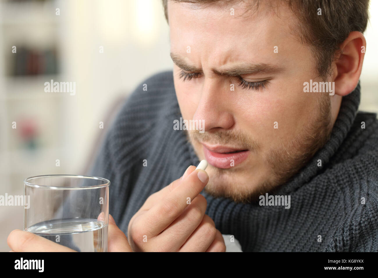 Pill on mouth hi-res stock photography and images - Alamy