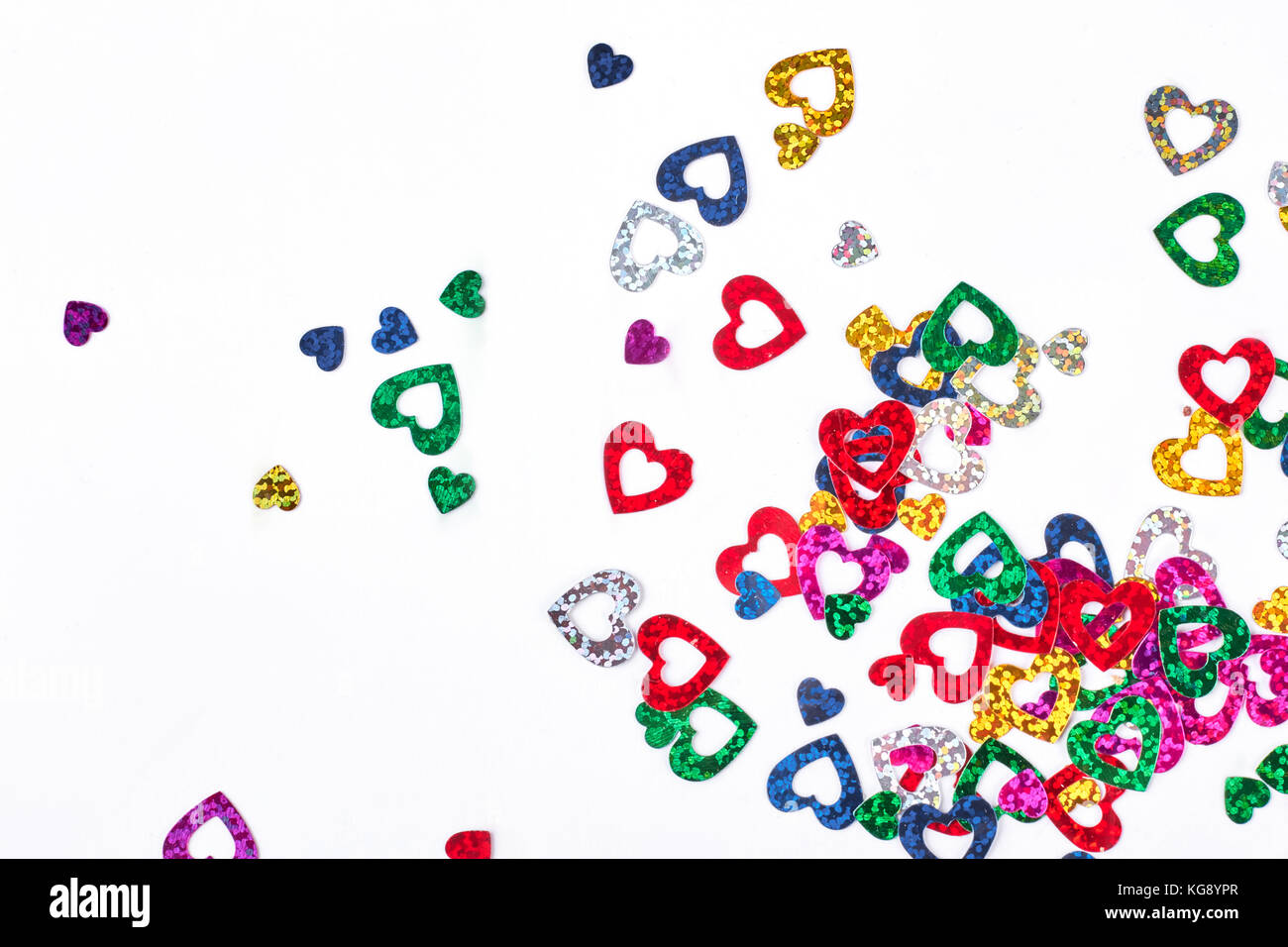 Paper hearts shiny confetti Stock Photo - Alamy