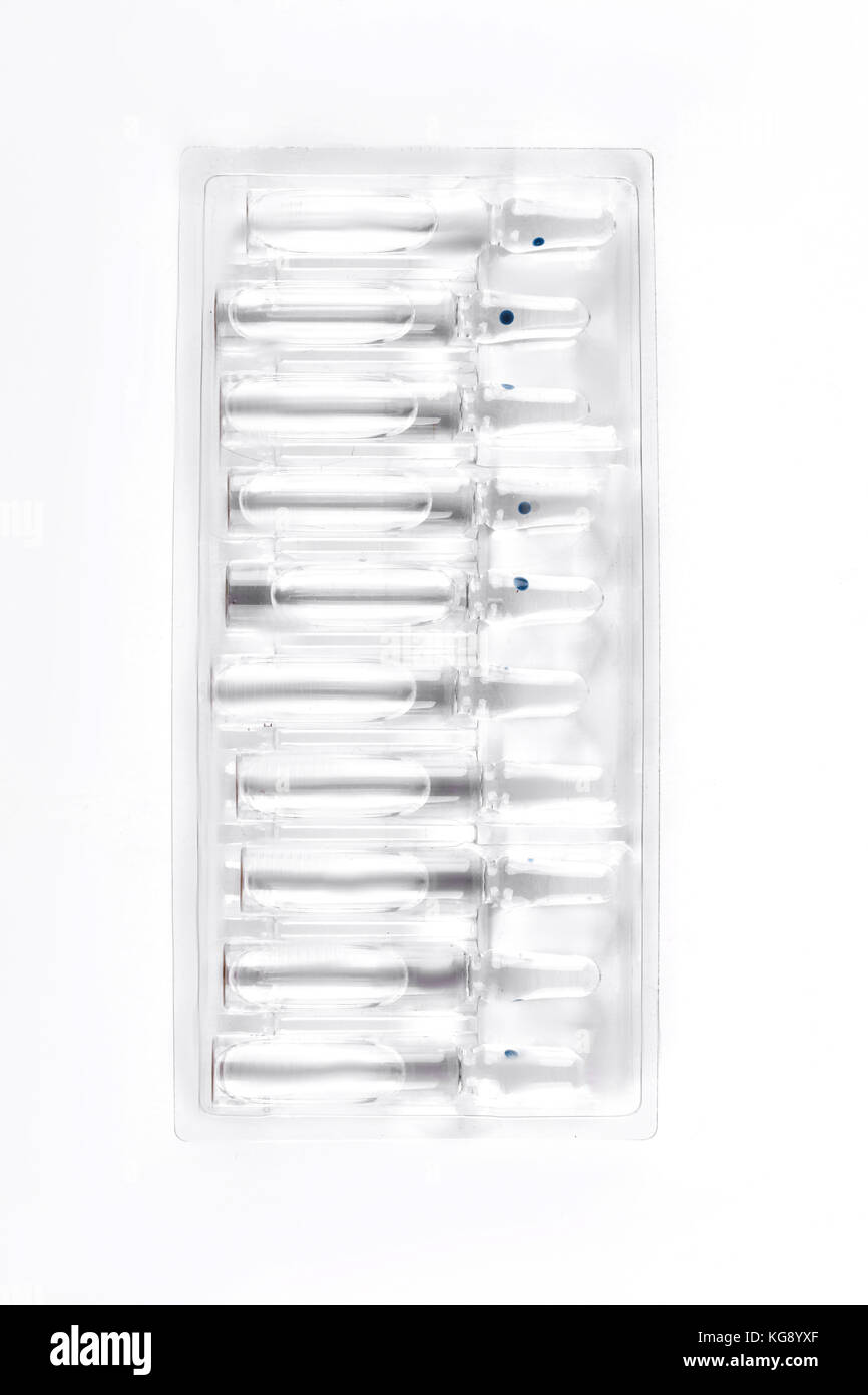 Medical ampoules for injections, top view Stock Photo - Alamy