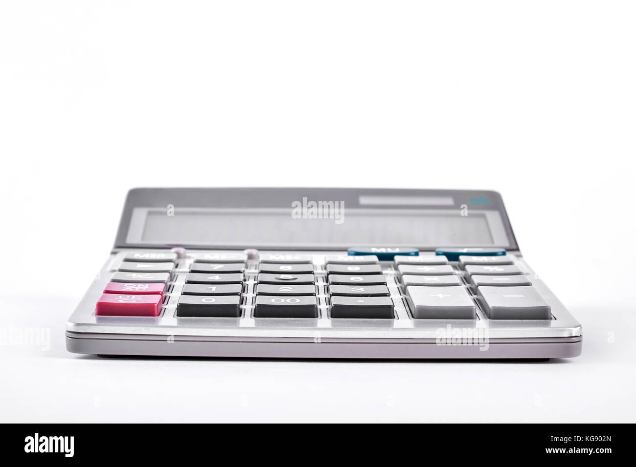 Calculator on white background Stock Photo - Alamy
