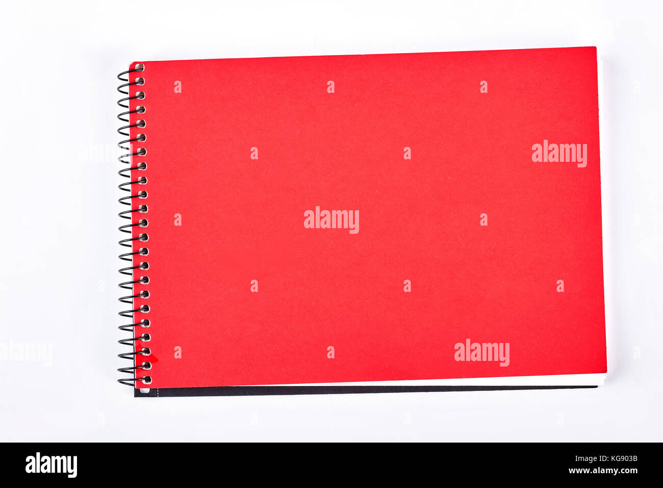 Spiral binder notebook, white background Stock Photo - Alamy