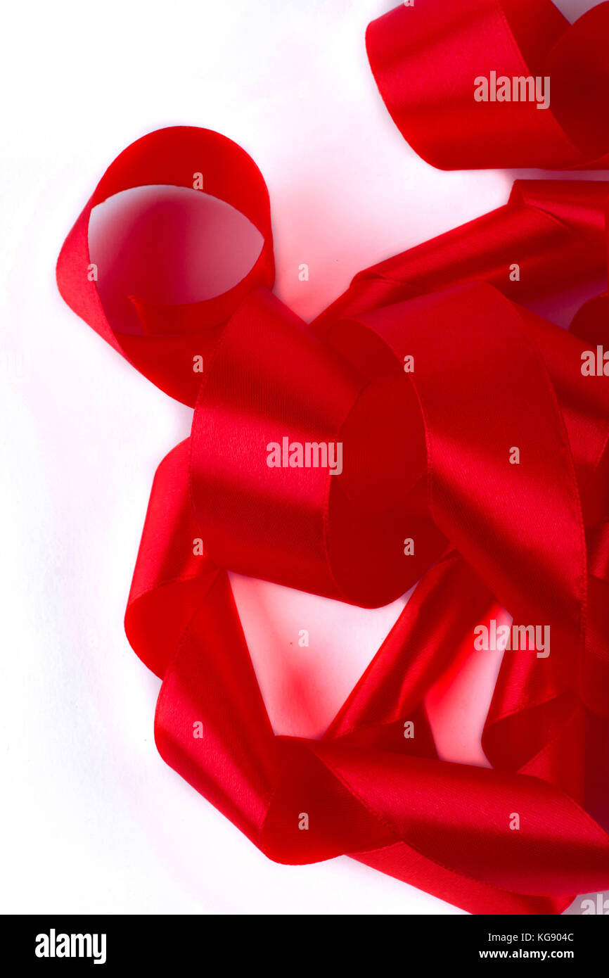 Red satin ribbon for decoration Stock Photo - Alamy