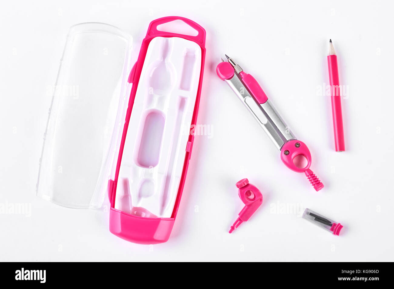 Pink pair of drawing compasses Stock Photo - Alamy