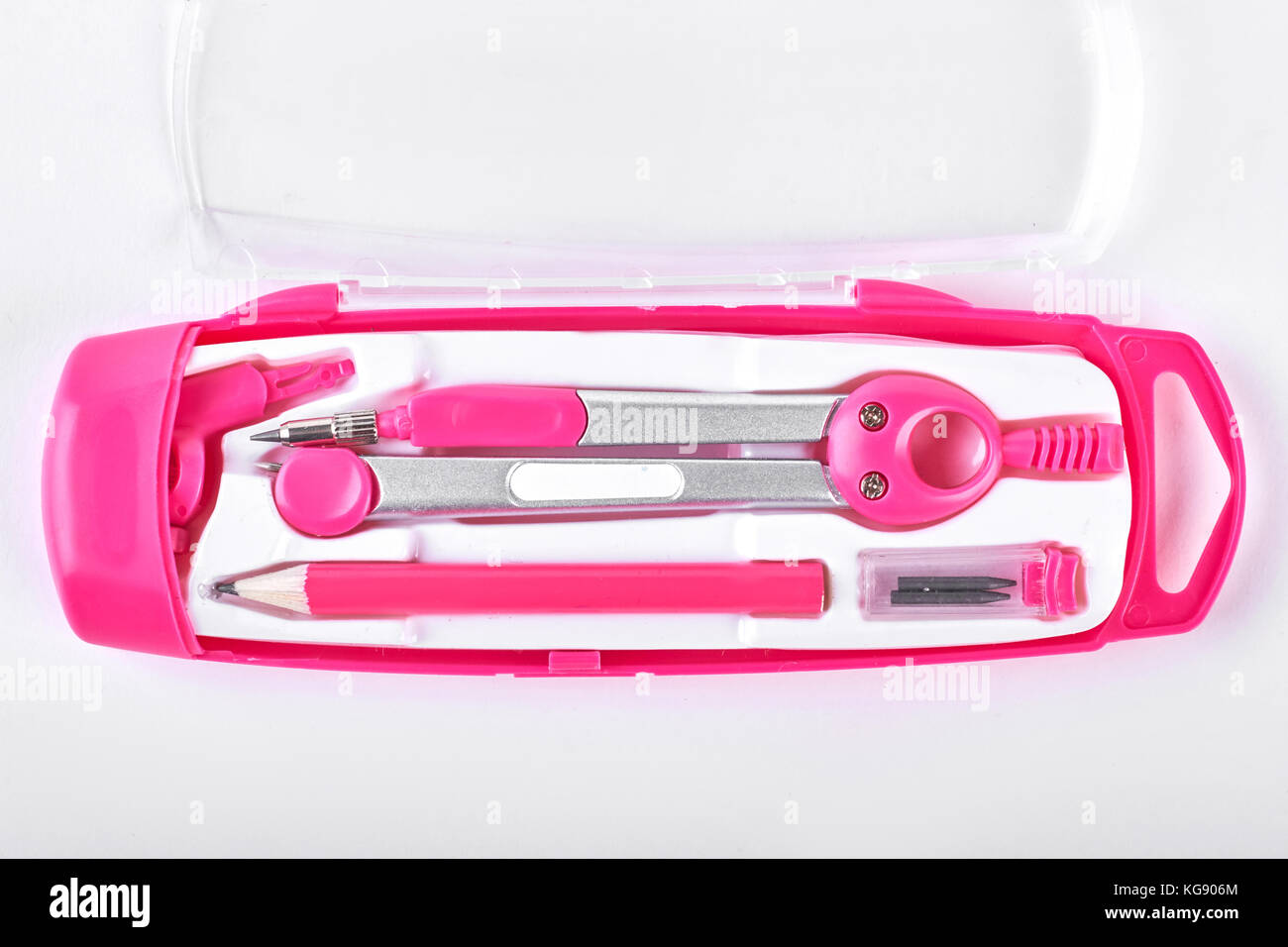 Pink set of compasses for drawing Stock Photo - Alamy