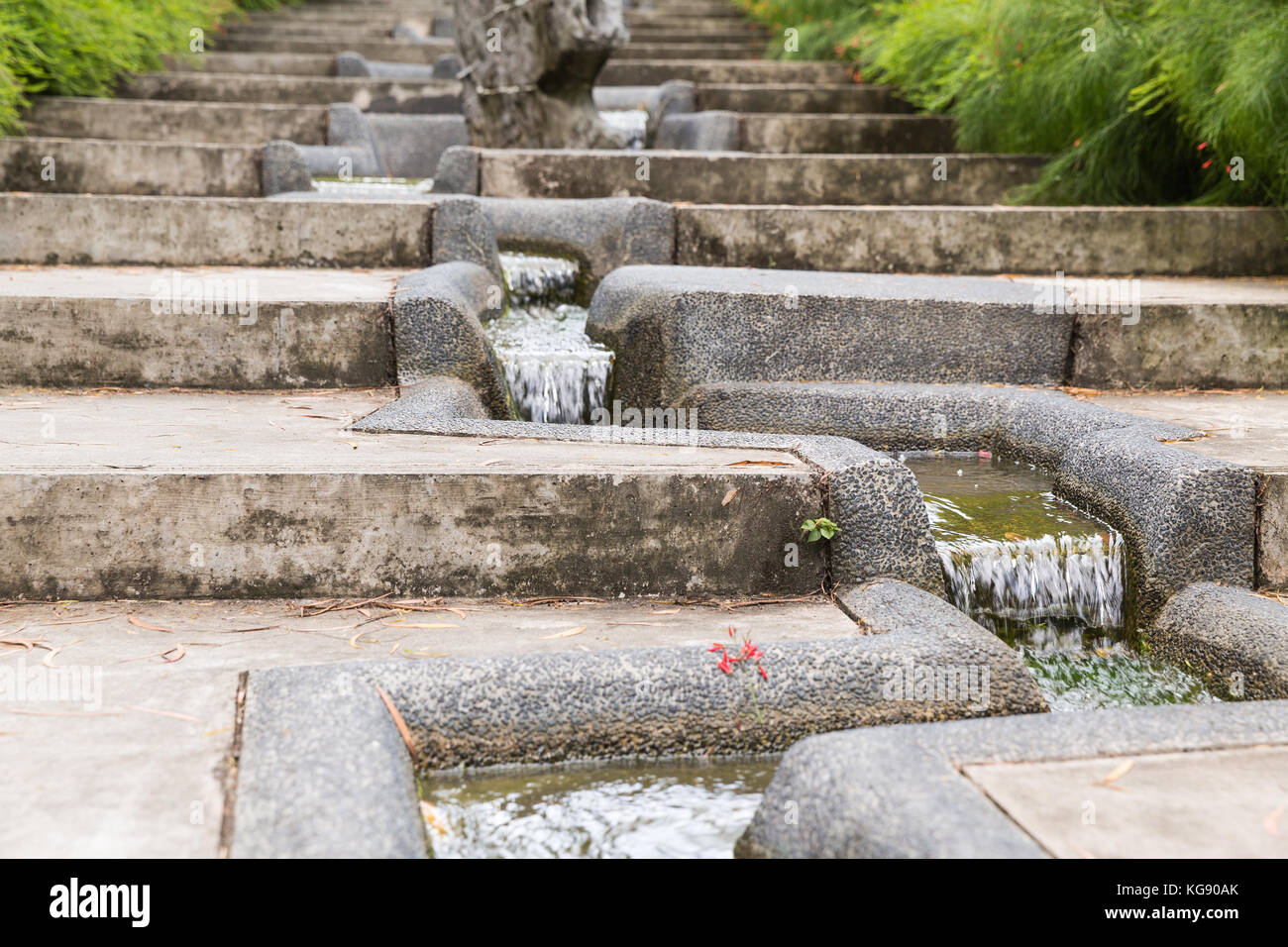 Calm flow of water in an Asian garden Stock Photo - Alamy