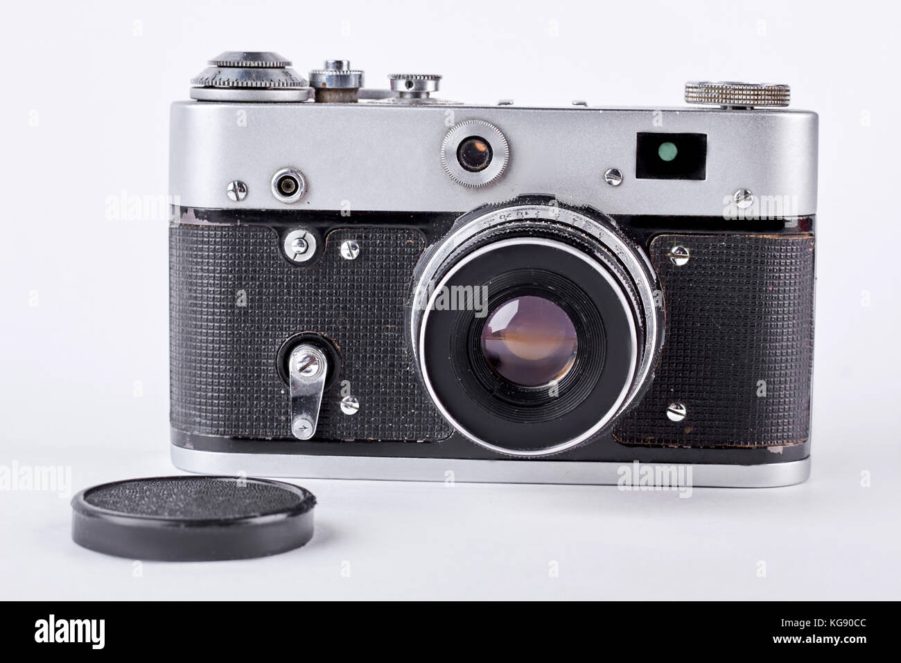 Ancient camera and plastic cap Stock Photo - Alamy