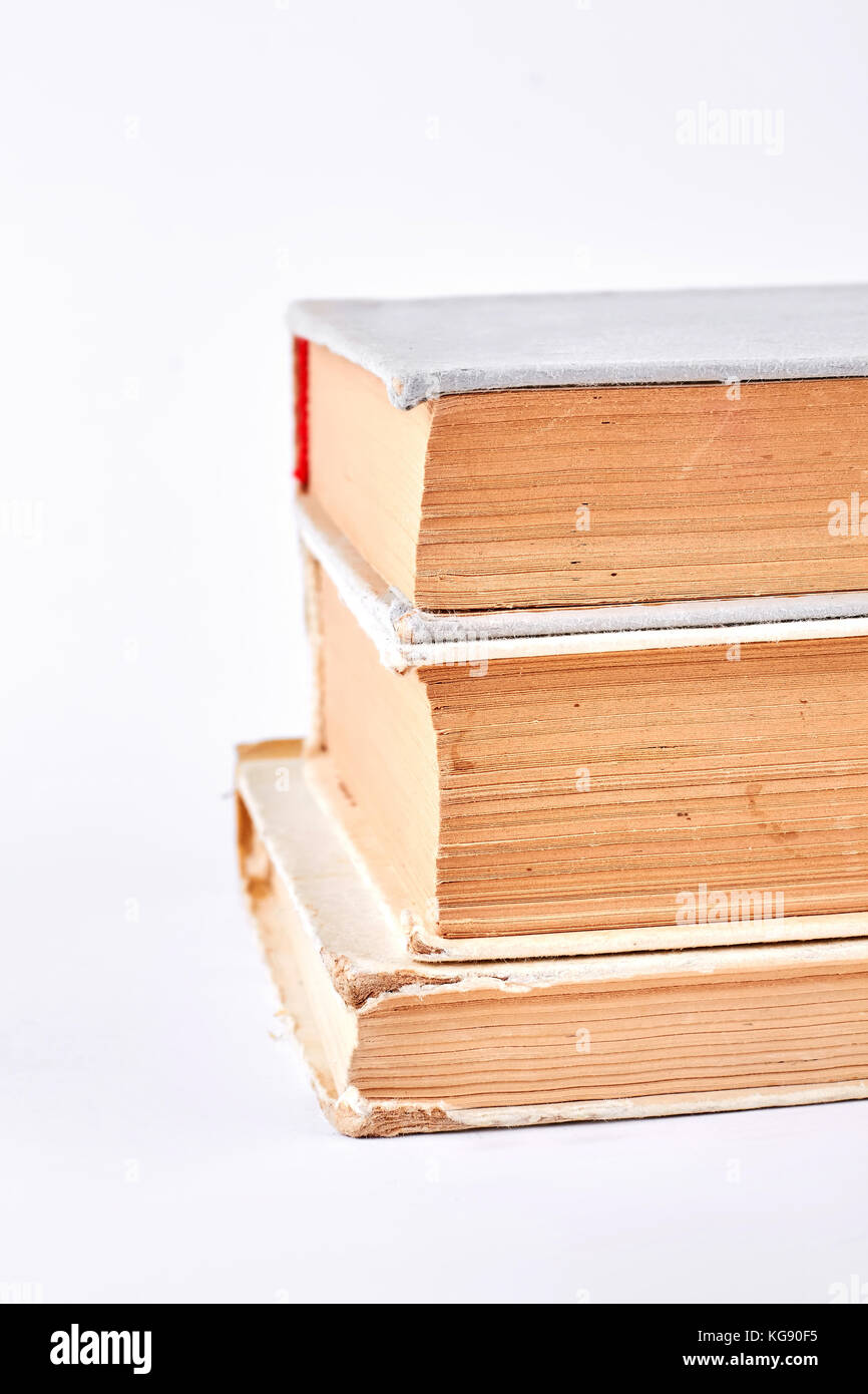 Three big books on white background Stock Photo - Alamy